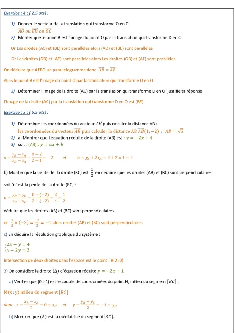 Examens régionaux corrigés mathématiques 3AC