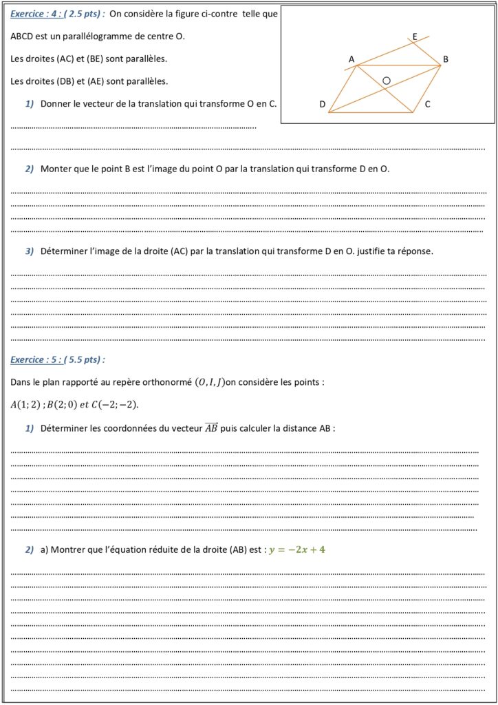 Examens régionaux corrigés mathématiques 3AC