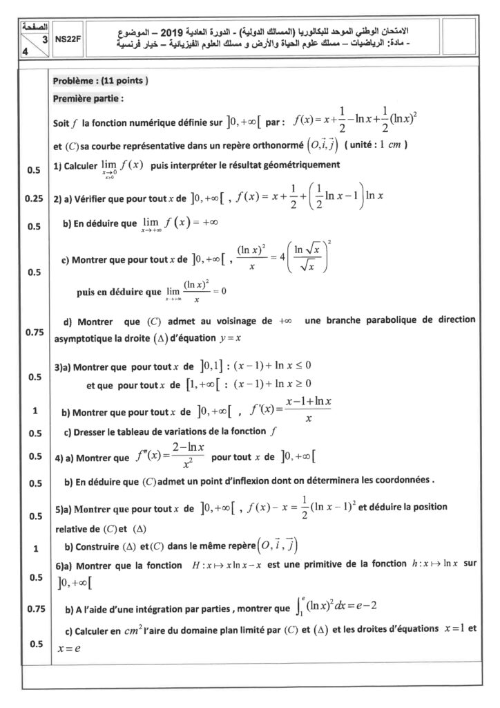 Examen National Maths Sciences et Technologies