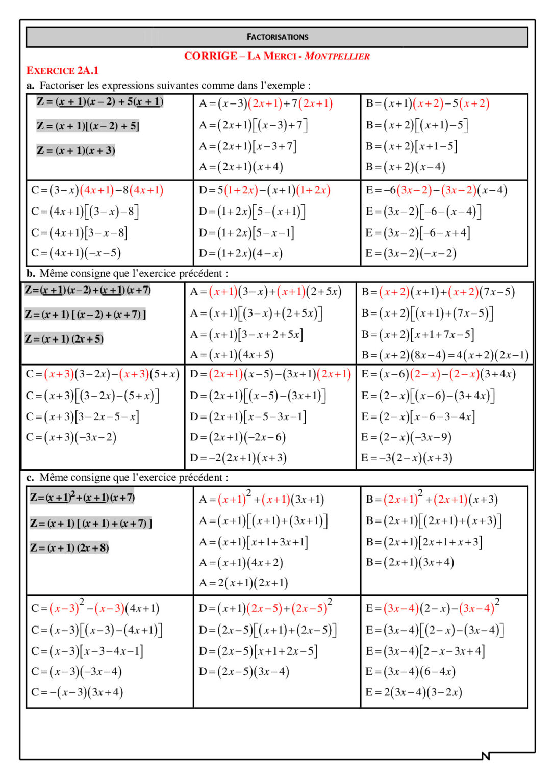 Les équations du premier degré Maths seconde exercices corrigés - Dyrassa