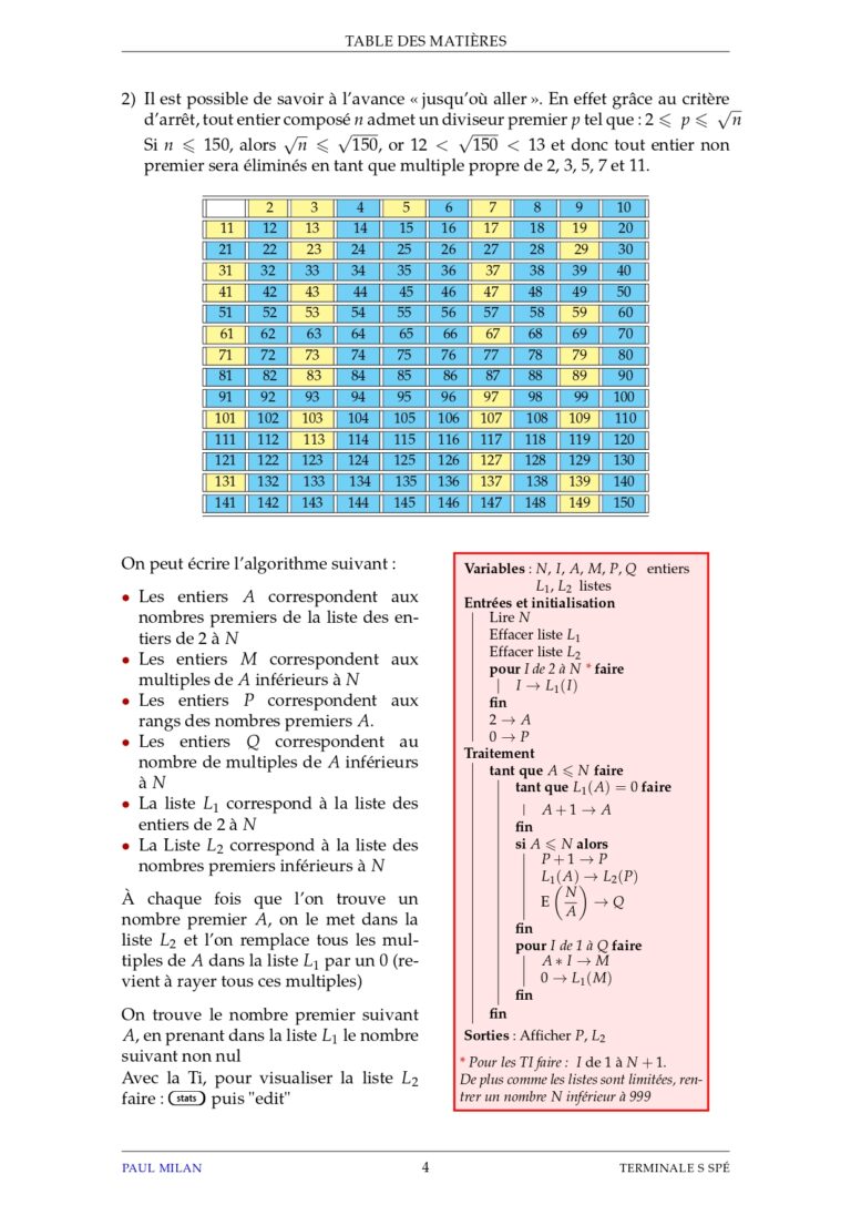 Les nombres premiers Maths 1ère S exercices corrigés