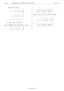 Opérations sur les nombres décimaux 6ème exercices corrigés