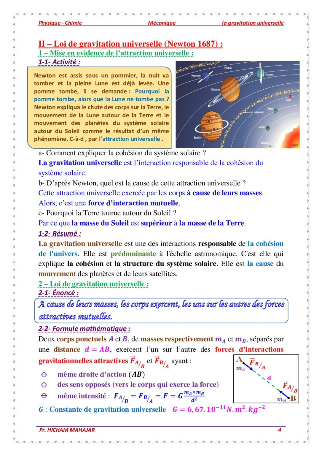 La gravitation universelle
