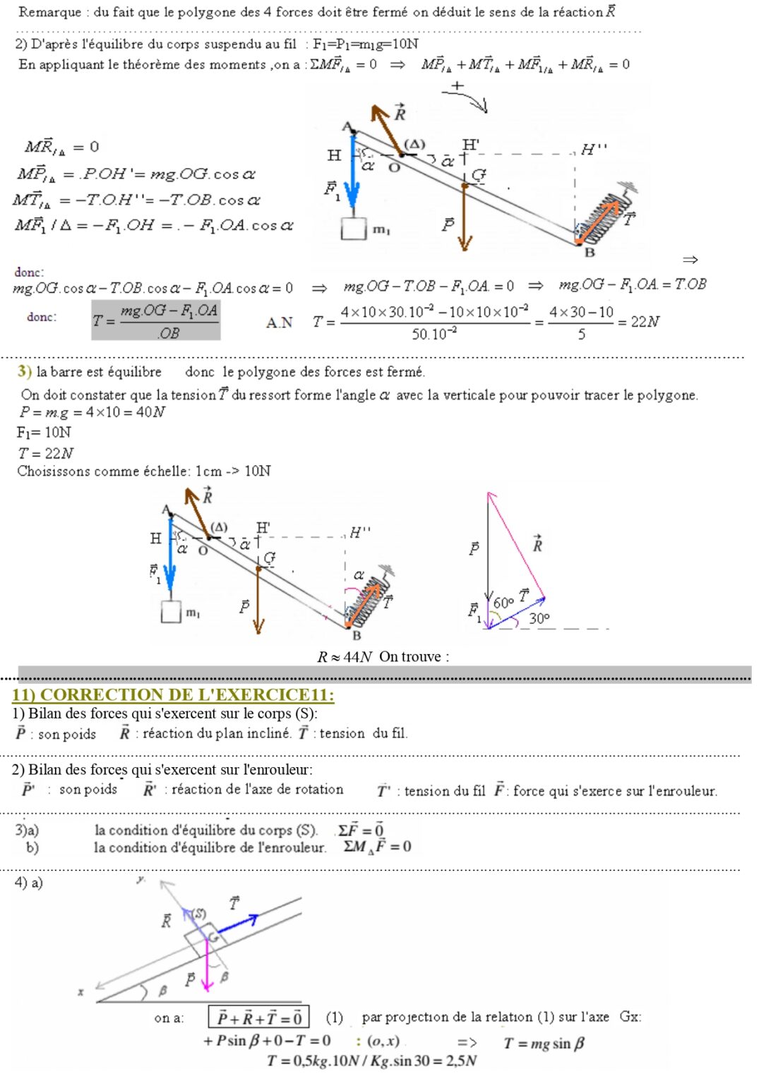 Équilibre d'un solide en rotation autour d'un axe fixe