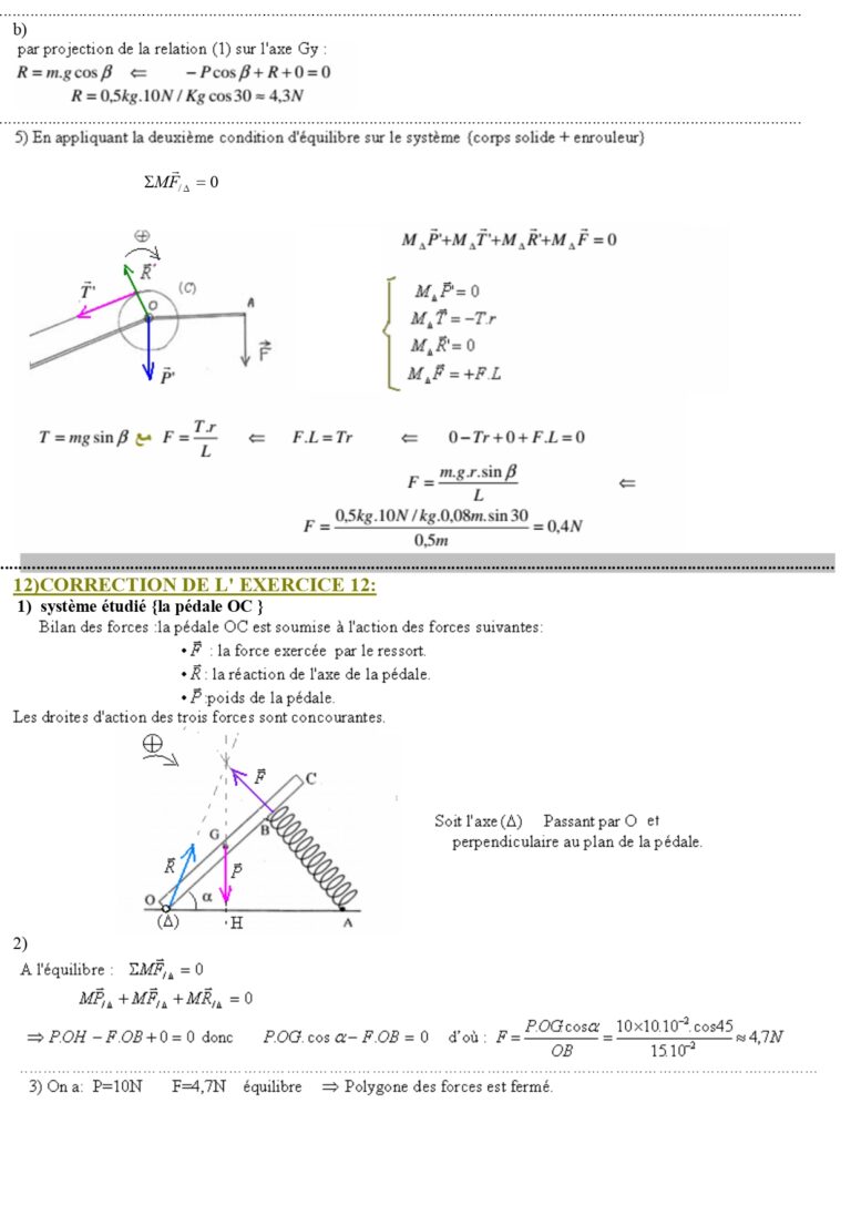 Équilibre d'un solide en rotation autour d'un axe fixe