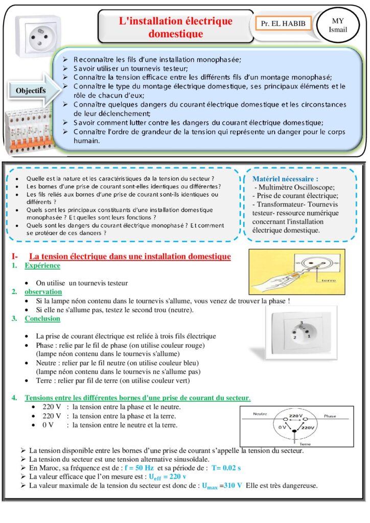 L'installation électrique domestique - exercices corrigés