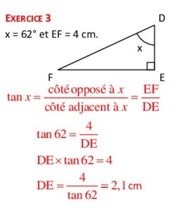 Exercice trigonométrie 3ème collège - Exercices corrigés-